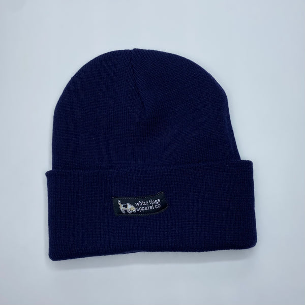 Cuffed Beanie - Woven Label - White Flags Apparel Co